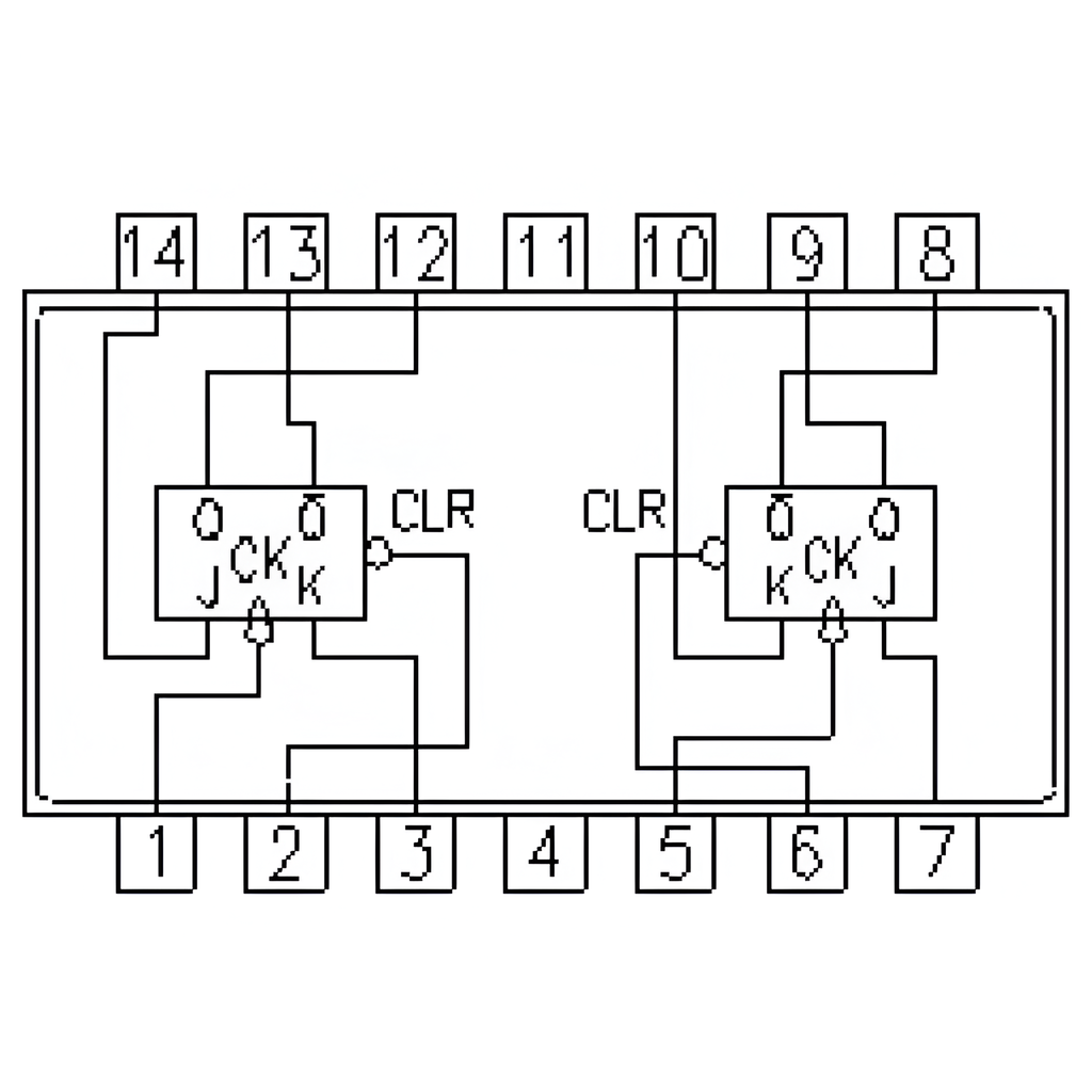 74LS73 Compuerta DUAL FLIP-FLOP J-K | Unitronic
